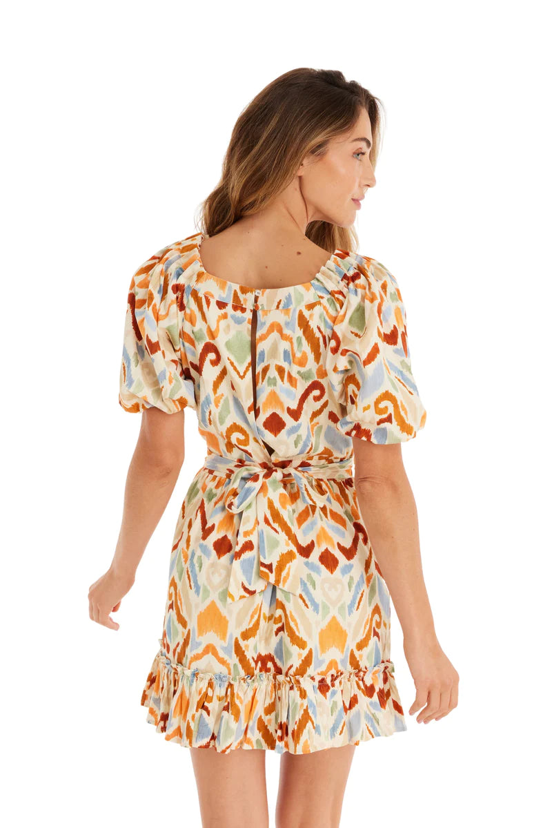 Alice Mini Dress | Ivory Ikat – The Warehouse Collective